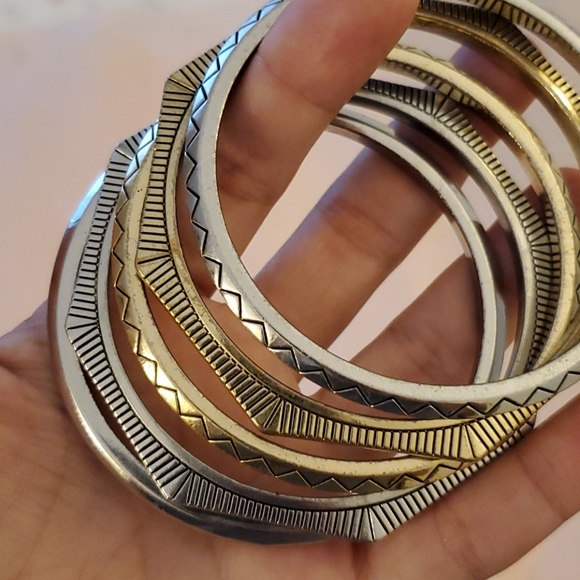 Jewelry | Silver And Gold Bangles | Poshmark